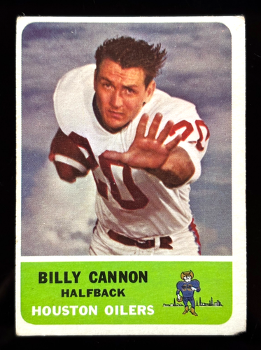 Vintage BILLY CANNON 1962 Fleer #47 Houston Oilers Low Grade | eBay