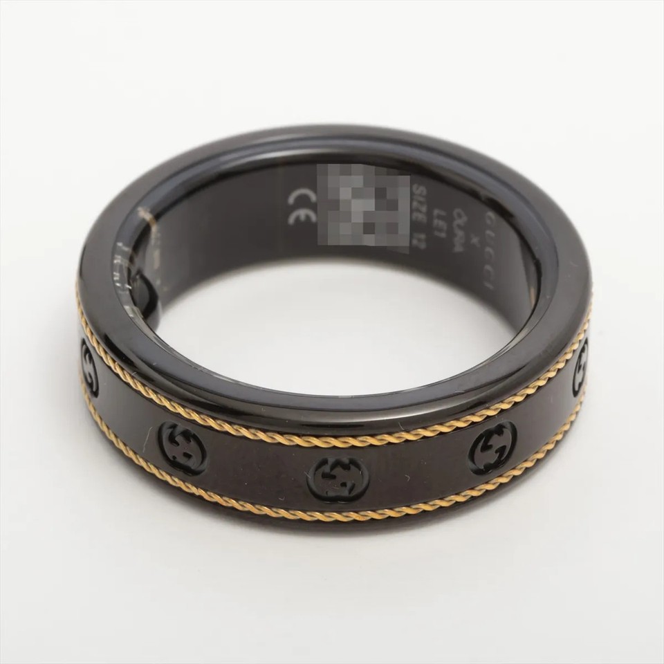 Gucci x Aura Interlocking G Ring Plastic Black×Gold | eBay
