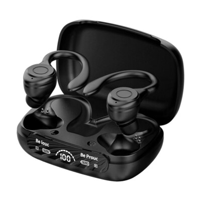 Bluetooth 5.3 Wireless TWS Earbuds Over Ear Earhooks Sport Sweatproof ...