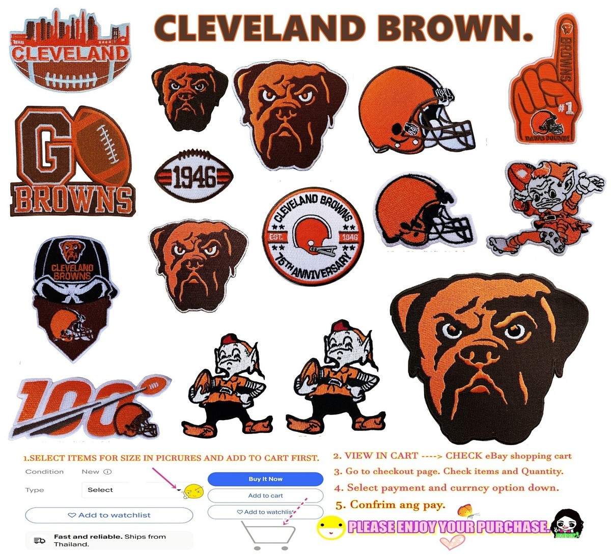 Cleveland Browns First Logo History Of The Brownie Elf – GPS Sports