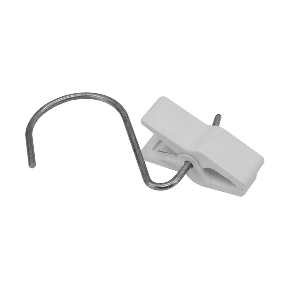 White Plastic LAUNDRY HOOK CLIPS Clothes Pin Retail Fixture Pack of 10 ...