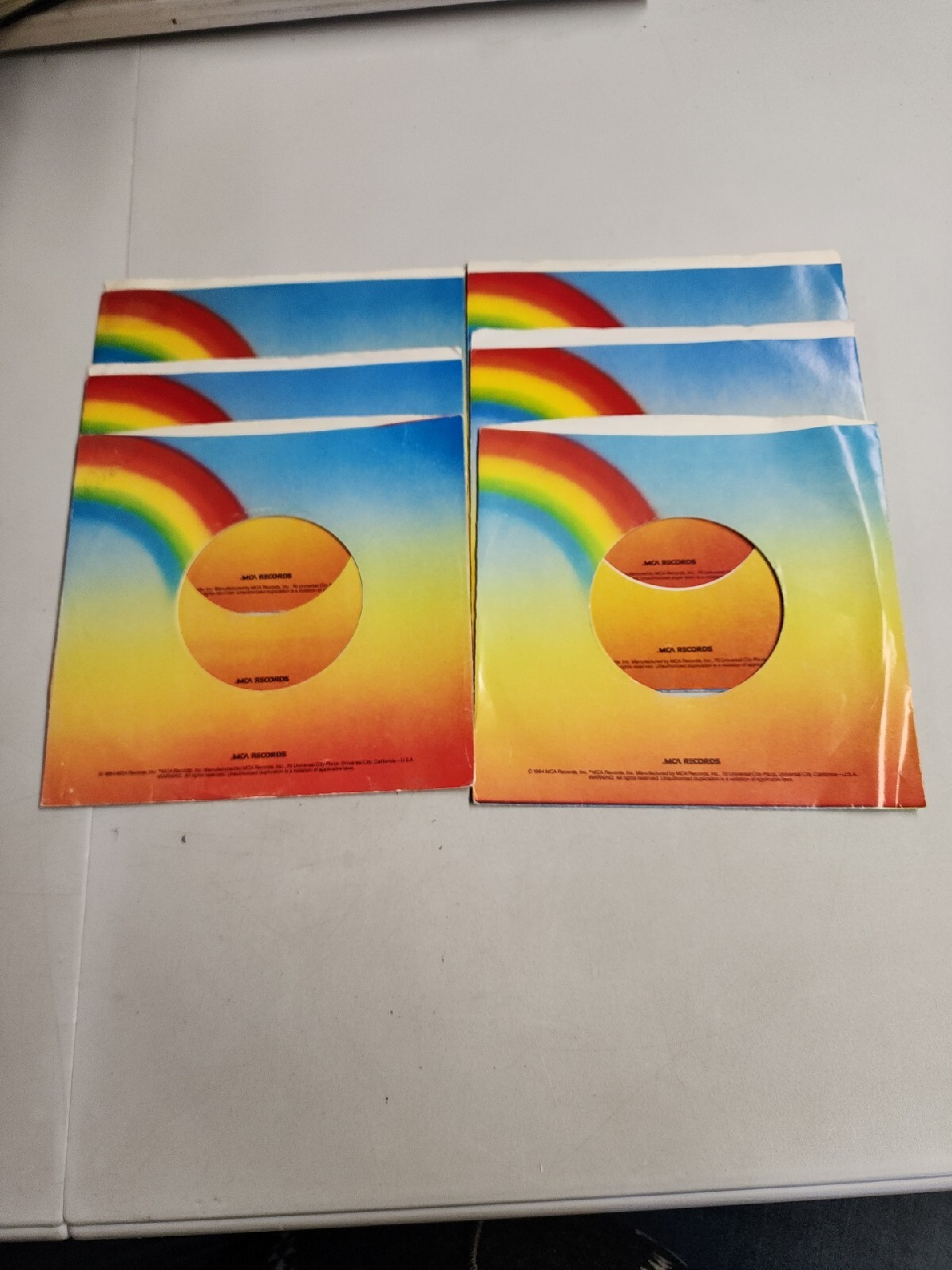 45 RPM 7" RECORD SLEEVES CO. SLEEVE 6 PACK SEE PHOTOS - MCA color(SLV60 ...