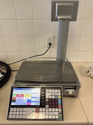 iIshida Uni7 computing retail/ deli scale with pole and printer ...