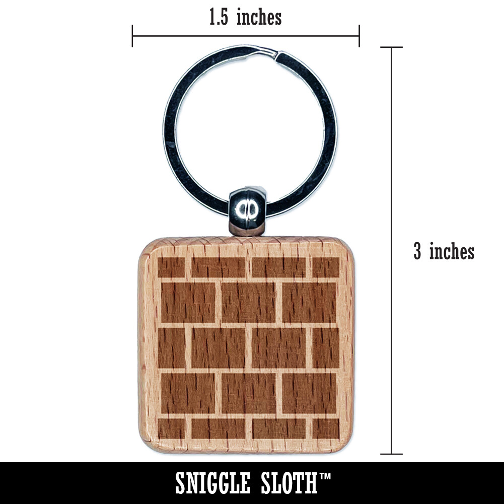 Brick Wall Rectangle Pattern Background Engraved Wood Square Keychain ...
