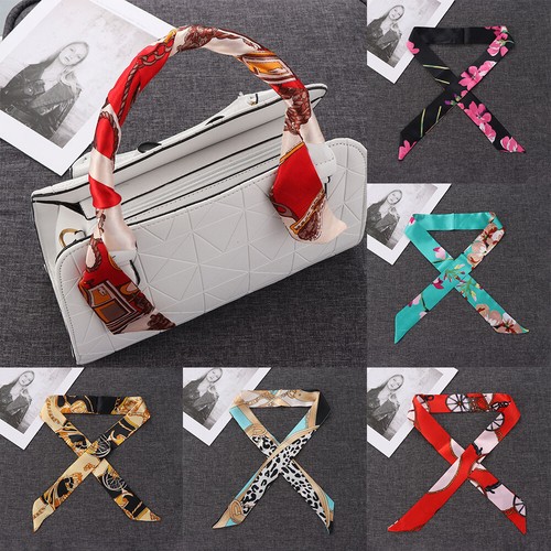 Ladies Neck Scarf Long Ribbon Wrap Tied Bag Handle Hair Wrist band ...