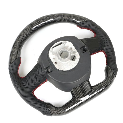 LED Shift Lights Carbon Fiber Steering Wheel Red Stitching for S4 S5 ...