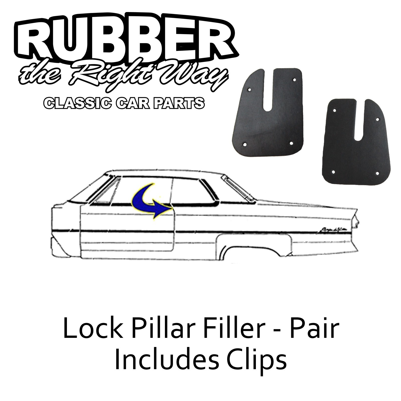 1961 1962 1963 1964 Oldsmobile & Pontiac Lock Pillar Filler 4 Door ...