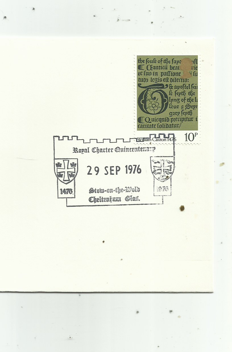 GB ^00th ANNIVERSARY of CAXTON PRESS ..FIRST DAY COVERS. Set of 4 . 29 ...