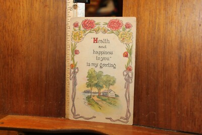 Vintage Postcard Antique Health and Hapiness to You is My Greeting | eBay