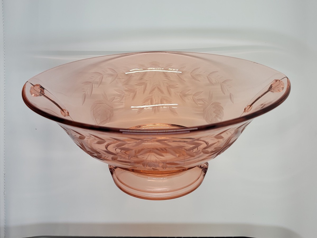 Pink Depression Glass Flower Patterns Shop Vintage Hocking Glass