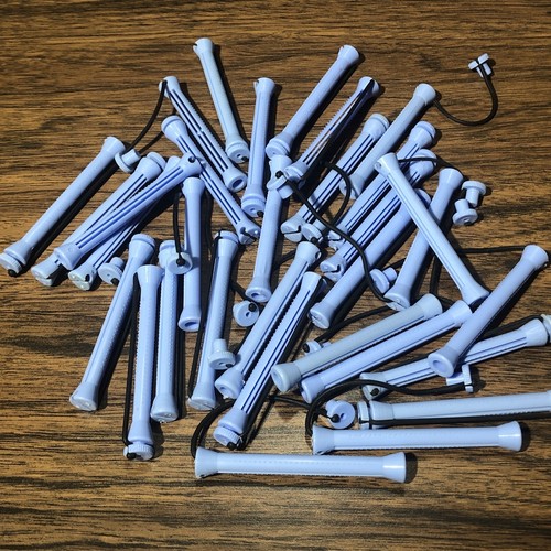 Vintage Lot of 30 Plastic Elastic Cap Permanent Rollers Hair Curlers ...
