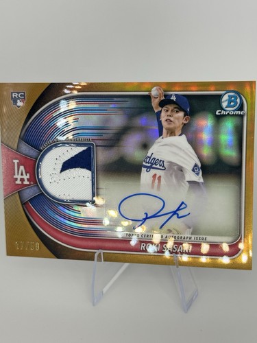 2025 Bowman Chrome Rookie Patch Auto Roki Sasaki /50 Gold Refractor ...