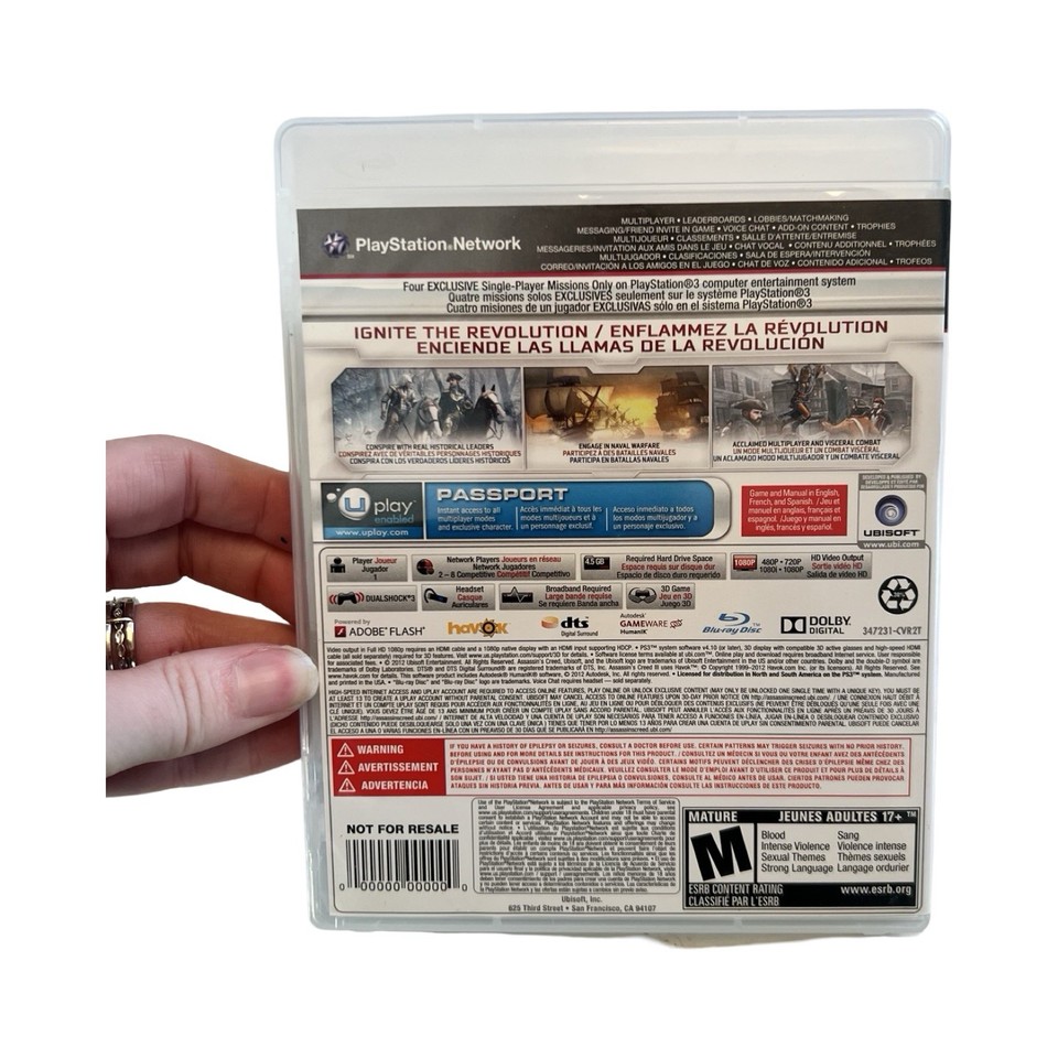 Assassin's Creed 3 Playstation 3 PS3 Tested 2012 Black Label | eBay