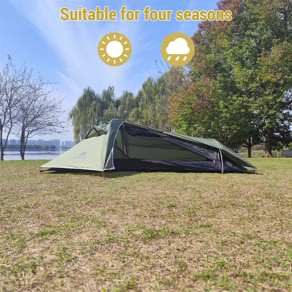 1-Person Ultralight Backpacking Tent Aluminum Pole Stormproof 4 Season ...