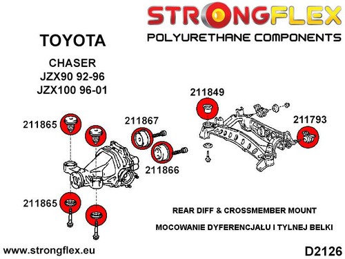 PU Rear Subframe - Front Bushing Sport 211849A fits Toyota Chaser JZX90 ...