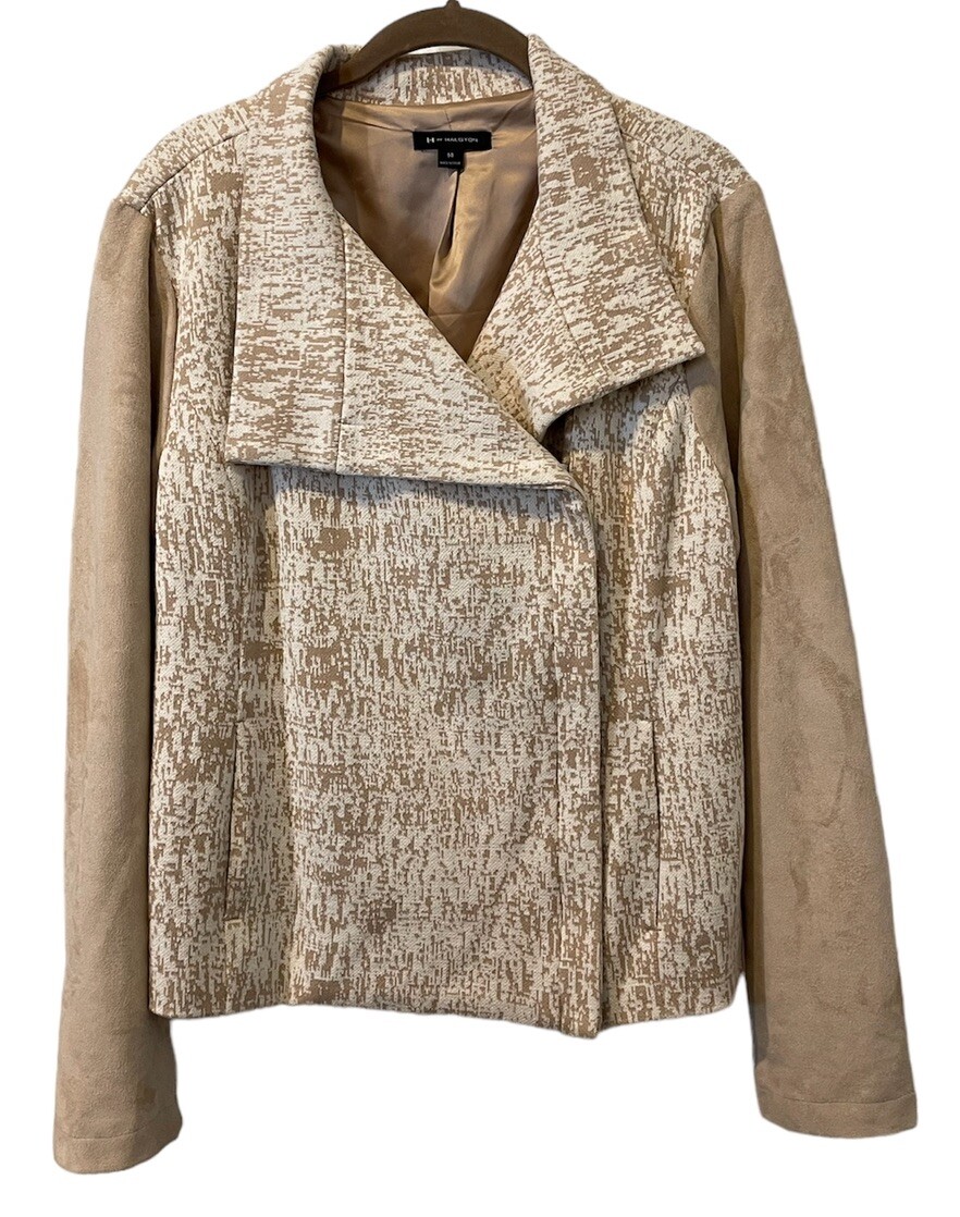 H By Halston Beige Detailed Sweater Jacket Sz 14 Wash… - Gem