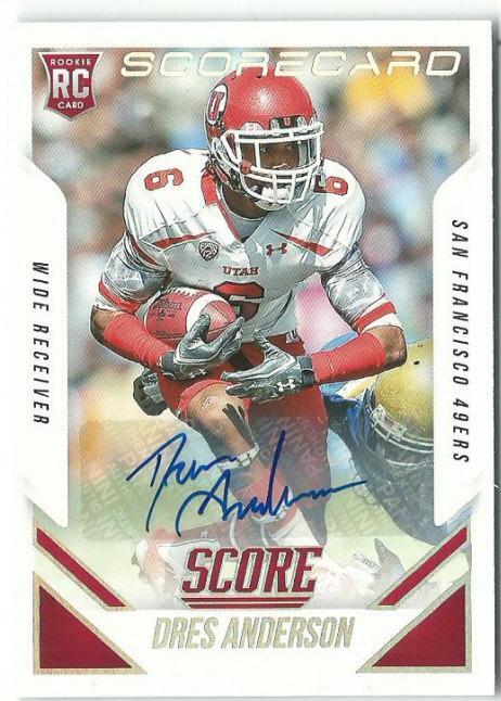 2015 Score - Rookie Dres Anderson #422 Scorecard Signatures (AU, RC ...