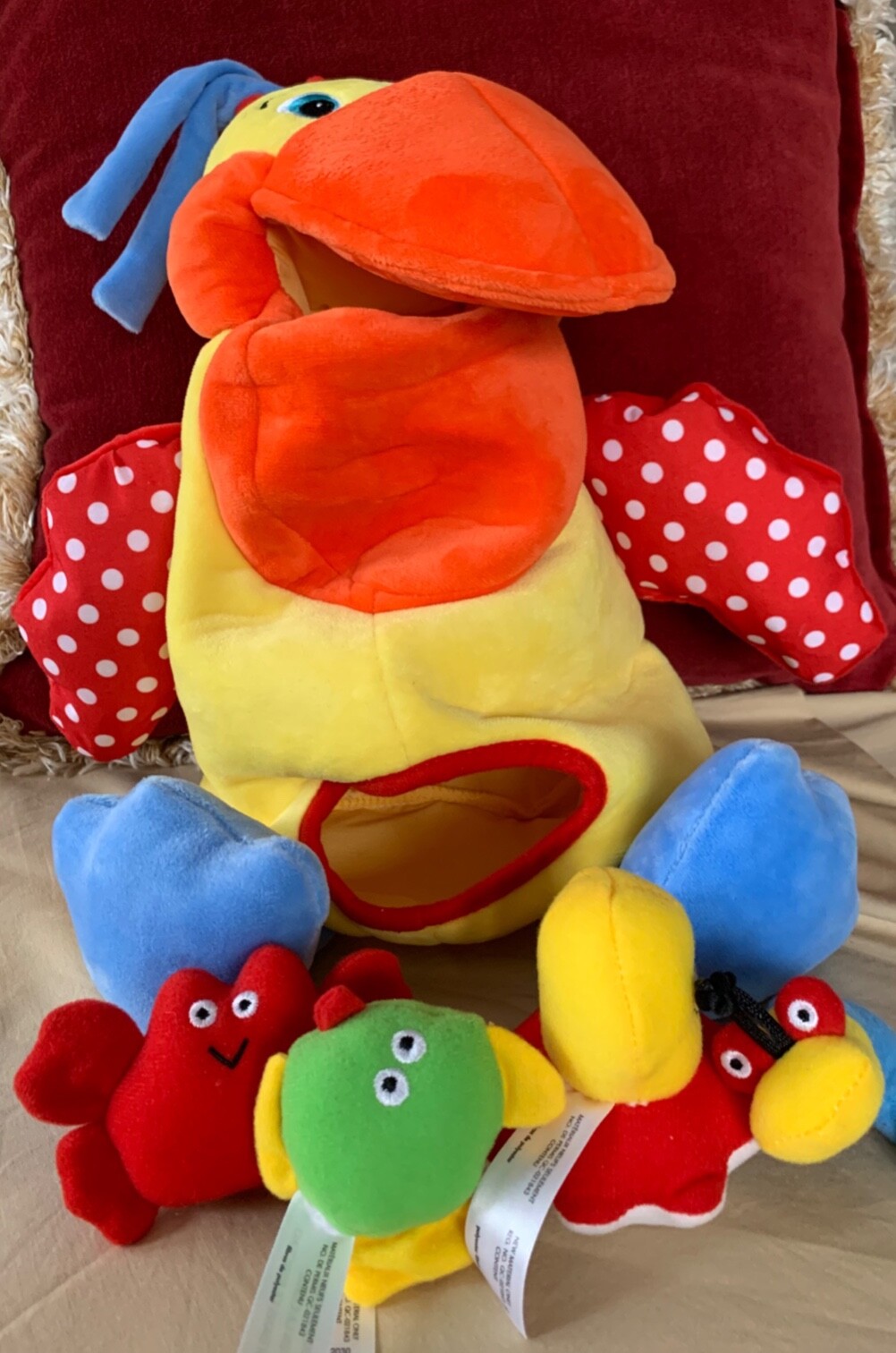 Melissa & Doug K's Kids HUNGRY PELICAN Soft Baby Educational Toy Plush ...