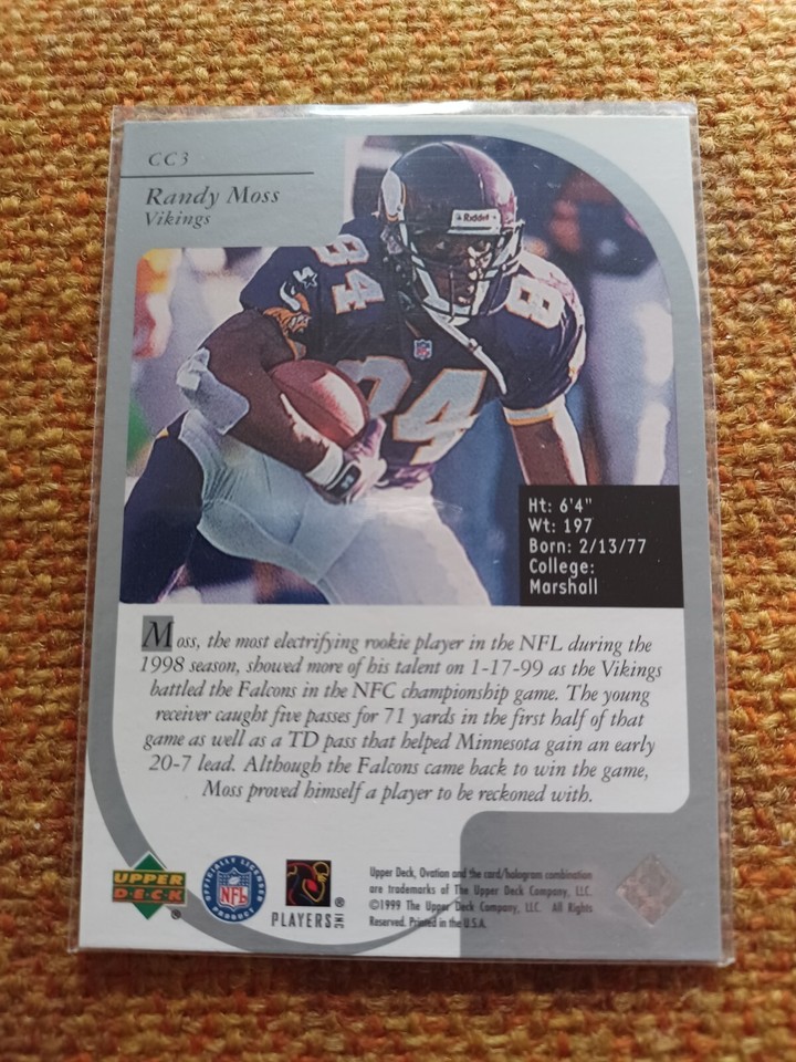 Randy Moss 1999 UpperDeck Ovation "Curtain Calls" Silver Border | eBay