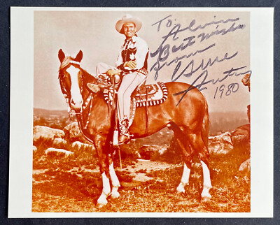 Gene Autry Inscribed Hand Signed Autograph 8x10 Photo 1980 - Ridin' on ...