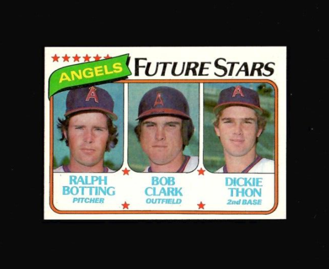 1980 Topps #663 Angels Rookie Stars DICKIE THON BOB CLARK RALPH BOTTING ...