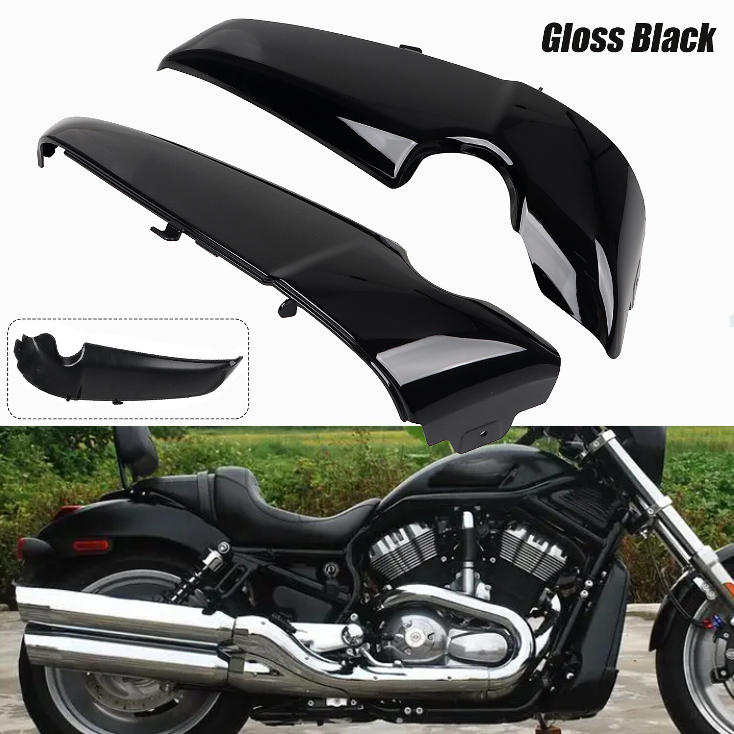 2001-Up Harley V-Rod VRSC Left & Right Radiator Side Covers Shrouds ...