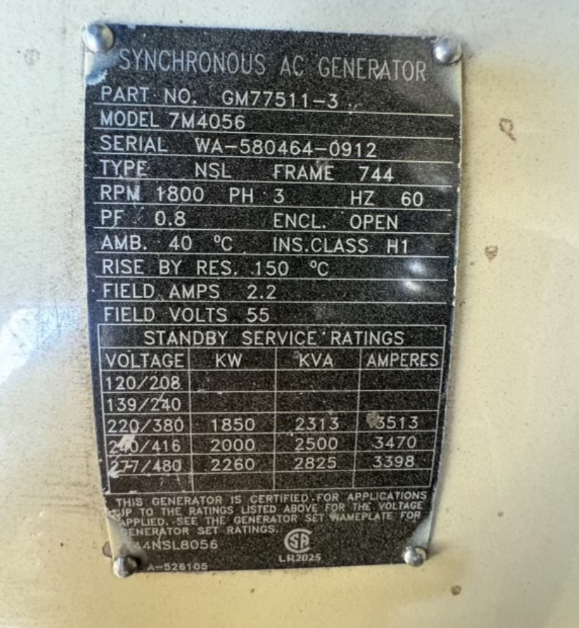 Kohler 2000REOZMD - 2000KW Tier 2 Diesel Generator Set | eBay