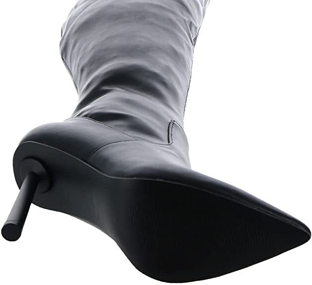 Steve Madden Vivee Black Paris Pointed Toe Stiletto Heel Over The Knee ...