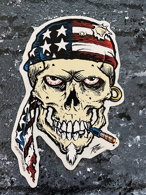PIZZ American Skull Lowbrow Hotrod Biker Art Sticker Decal 2003 | eBay