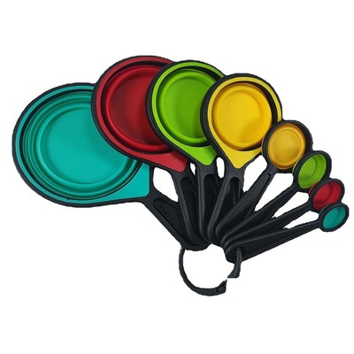 8Pcs Collapsible Measuring Spoons Multi-color Measuring Cups Set ...