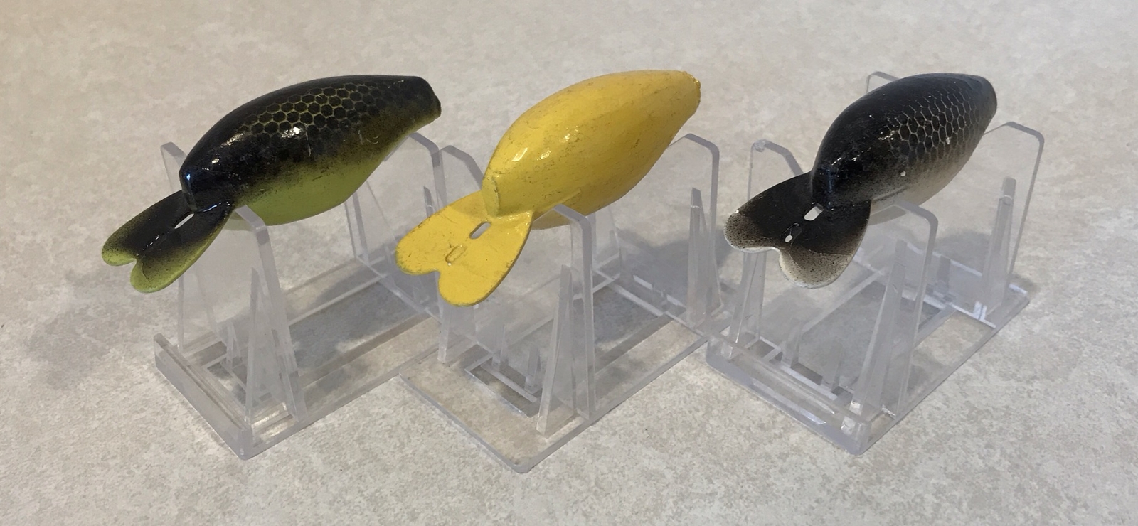 LOT OF 3 Uncle Asher Wood Cedar Woodchopper Lures ASSORTED COLORS Plugs ...