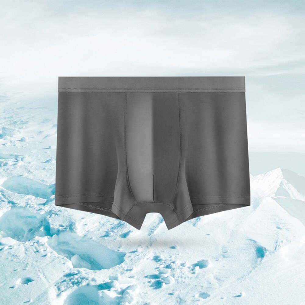 Comfy And Stretchy Mens Ice Silk Boxers Breathable Elastic Male