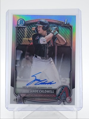 SLADE CALDWELL 2025 BOWMAN CHROME 1ST AUTOGRAPH REFRACTOR A AUTO /499 ...