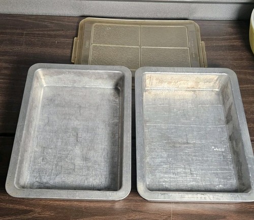 2 - Vintage Rema Insulated Air Bake 13x9x2.25" Aluminum Cake Pan + Lid ...