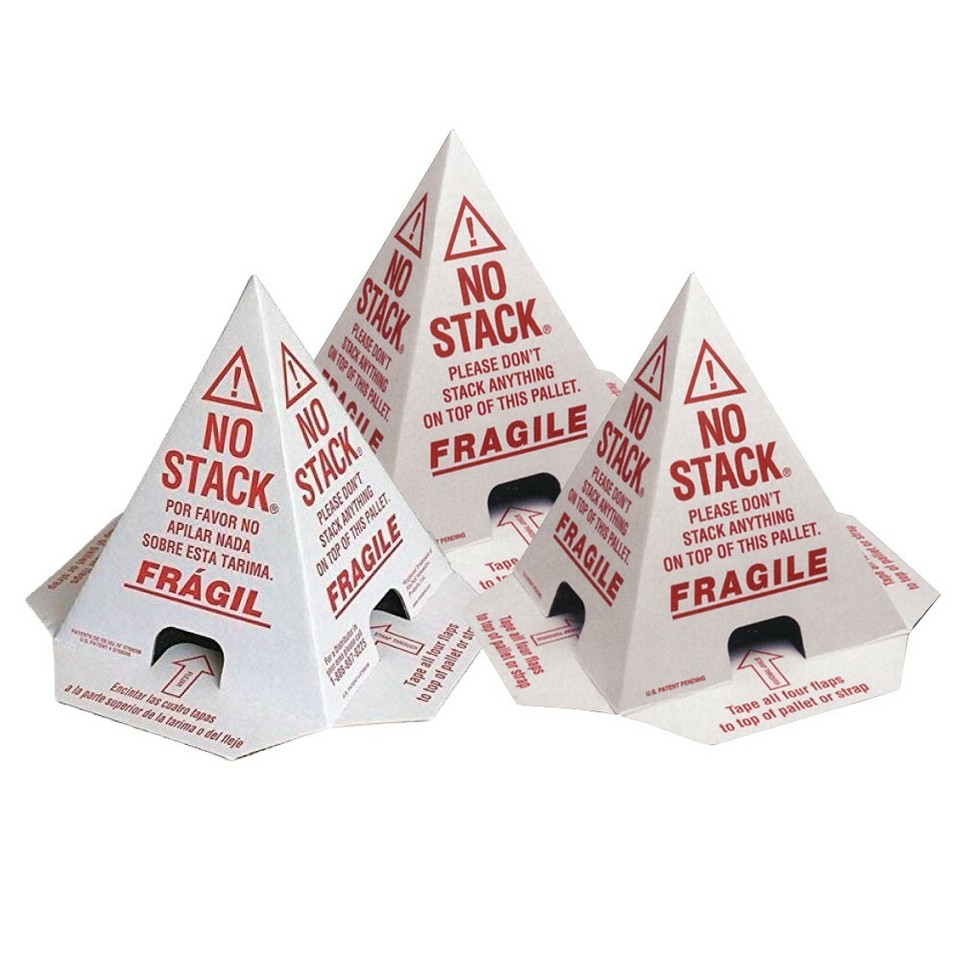 No Stack Pallet Cones Red/White Tri-Lingual Industrial Cones 8x8x10 ...