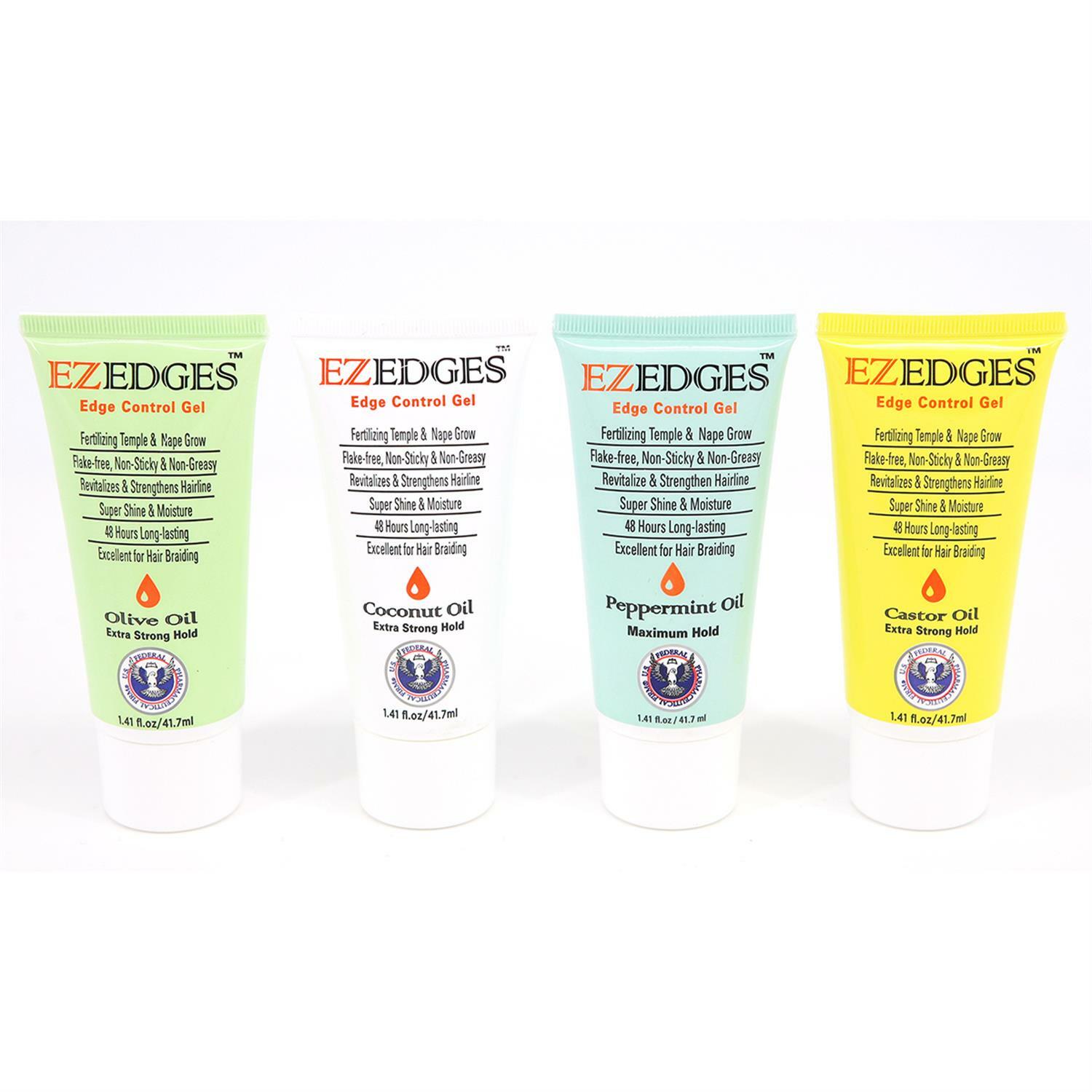 EZ EDGES EDGE CONTROL GEL 1.41oz (Choose: Peppermint / Coconut / Caster ...