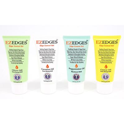 EZ EDGES EDGE CONTROL GEL 1.41oz (Choose: Peppermint / Coconut / Caster ...