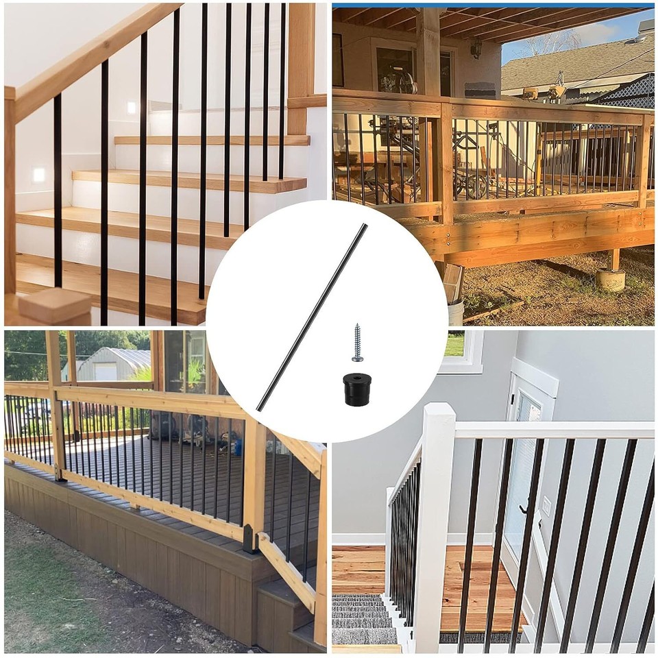 101Pack 26"x3/4" Aluminum Deck Balusters Round Deck Railing Stair Porch ...