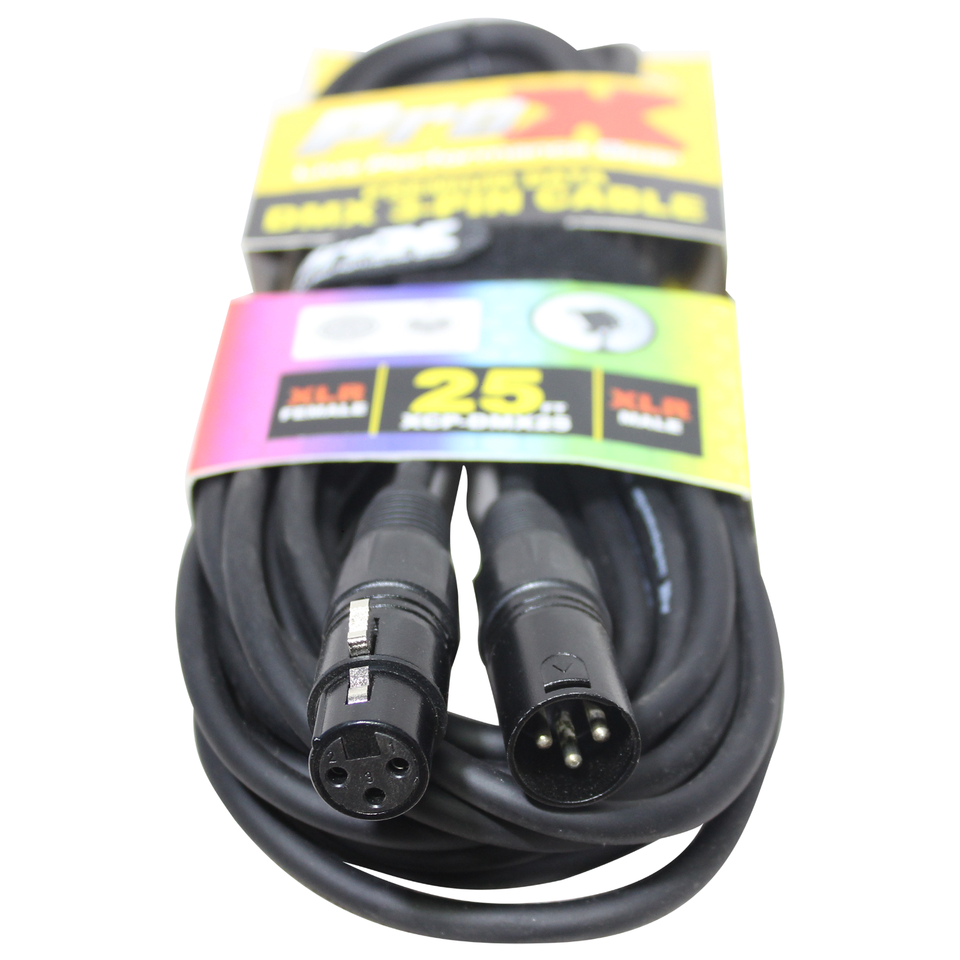 20 Prox DMX Cables 3 Pin 25 FT Premium Shielded DJ Stage Lighting Cable ...