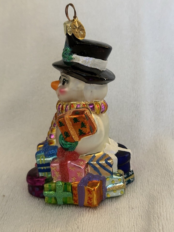 Christopher Radko Great Gifts Galore Snowman Handblown Glass Christmas ...
