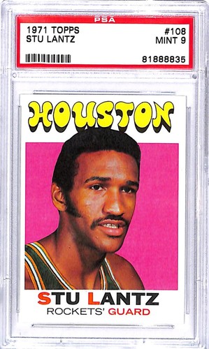 1971 1972 Topps #108 Stu Lantz Houston Rockets Basketball Card PSA 9 ...