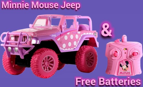 Jada Toys Disney Jr. 1:16 Minnie Mouse Jeep Wrangler RC Car 2.4 GHz ...