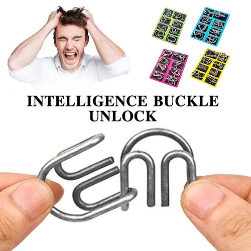 Metal Puzzle Unlock Nine Chain Series Untie Intelligence Buckle Game ...