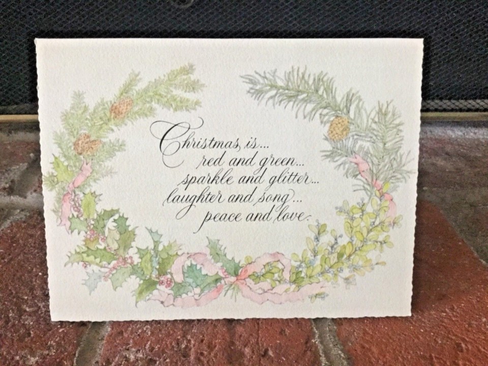 BeautifulNew Vtg 1970’s Unfolded Hallmark Christmas 17 Cards W/Colored ...