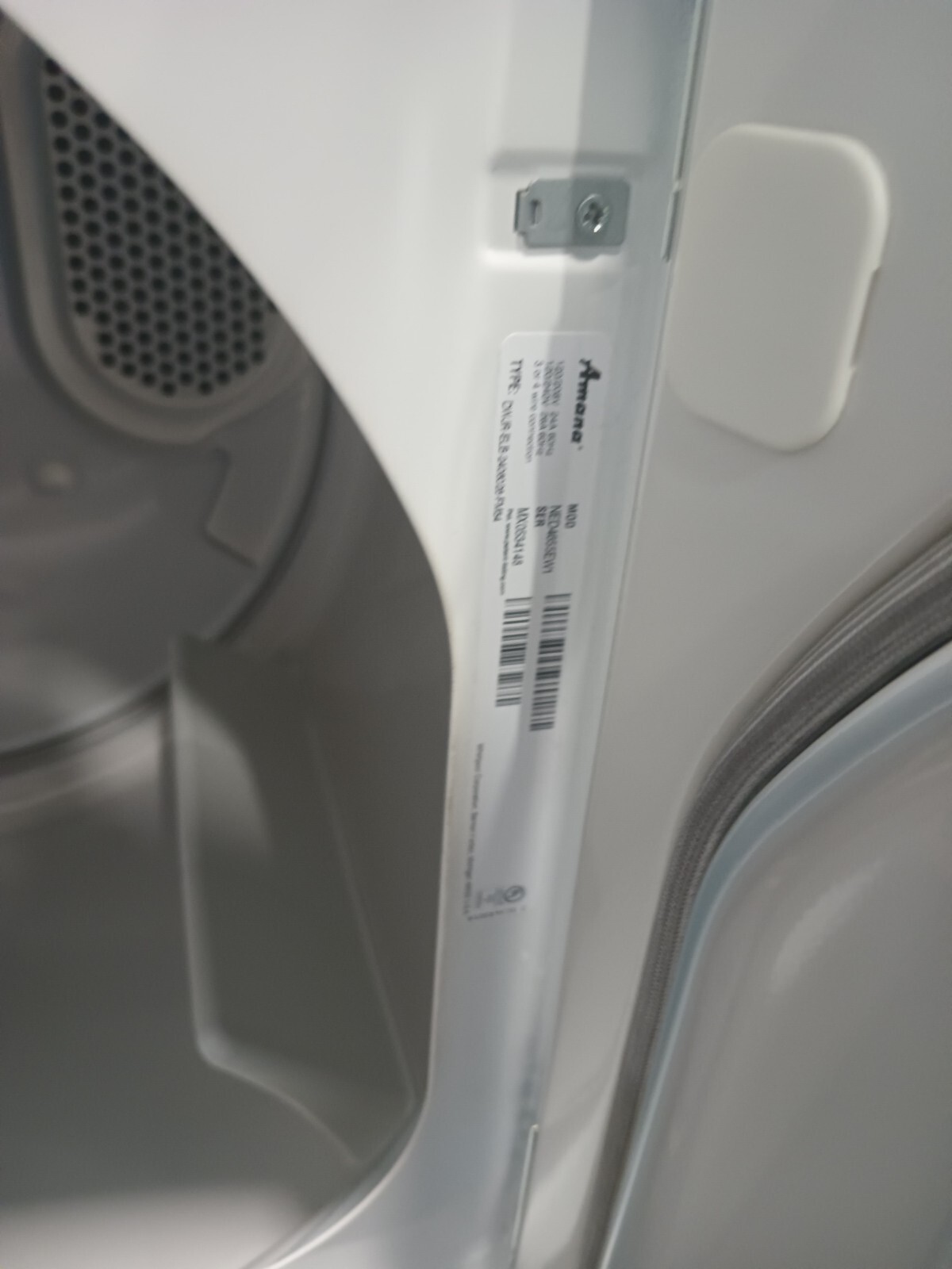 AMANA NED4655EW1 DRYER: electric, 6.5 cu ft |099-6913575 NEW LIKE ...