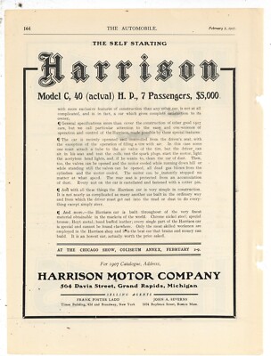 1907 Auto Ads, F&B of Pg: Harrison Motor Co. of Grand Rapids, Michigan ...