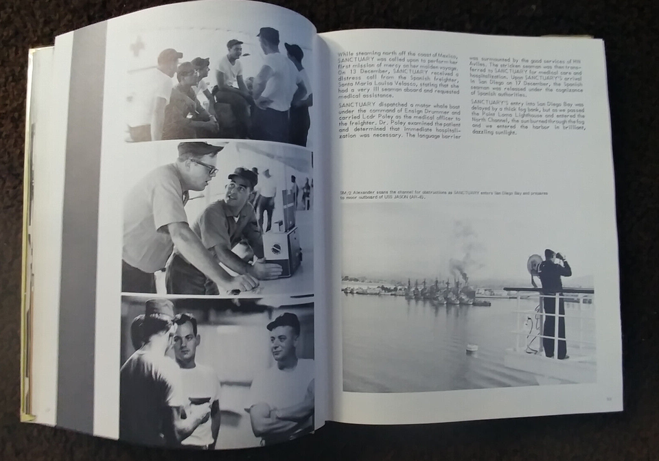 USN US Navy Cruise Book USHS Sanctuary AH-17 WestPac. ReCommissioning ...