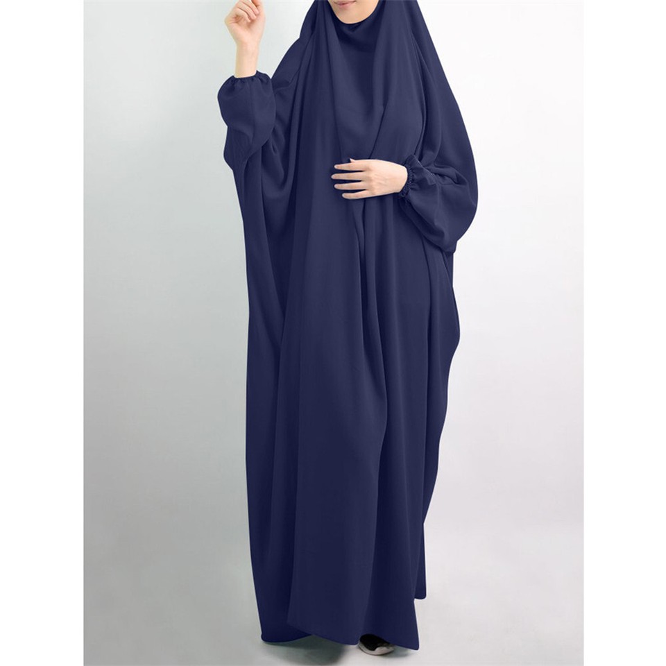 One Size Overhead Burqa Kaftan Robe Muslim Women Long Dress Islamic ...