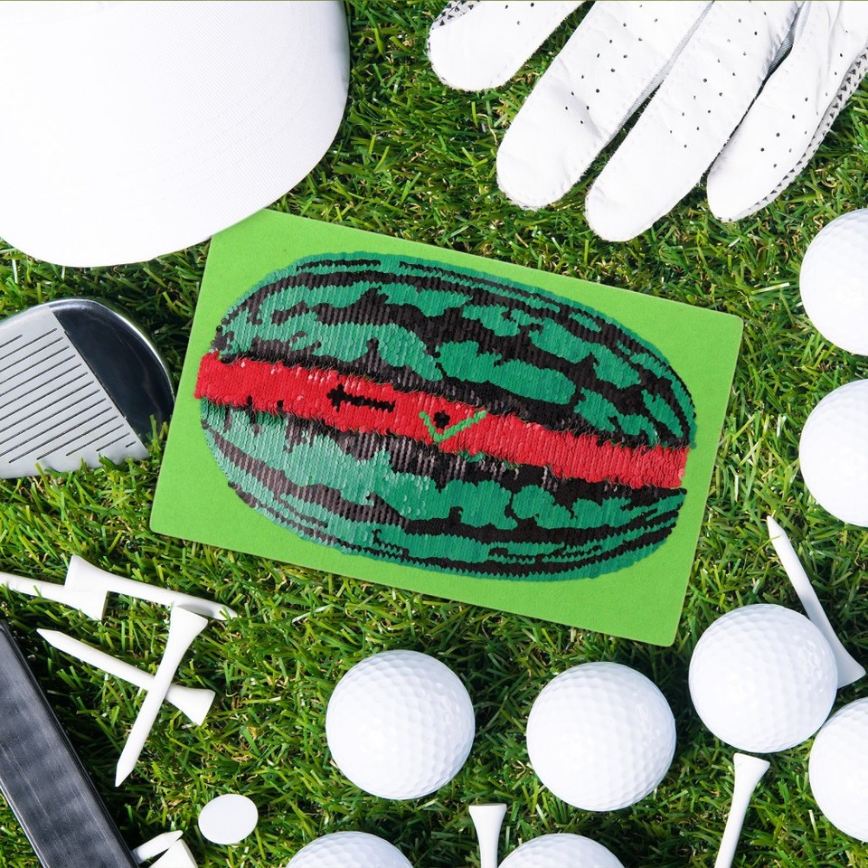 Indoor Golf Practice Hitting Mat - Green Mat Patch With Funny ...