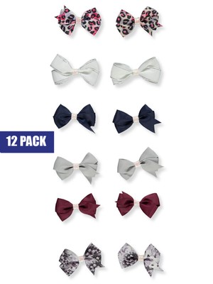 Buttons & Bows' 12-Pack Hair Bow Variety Pack Color: white/multi Size ...